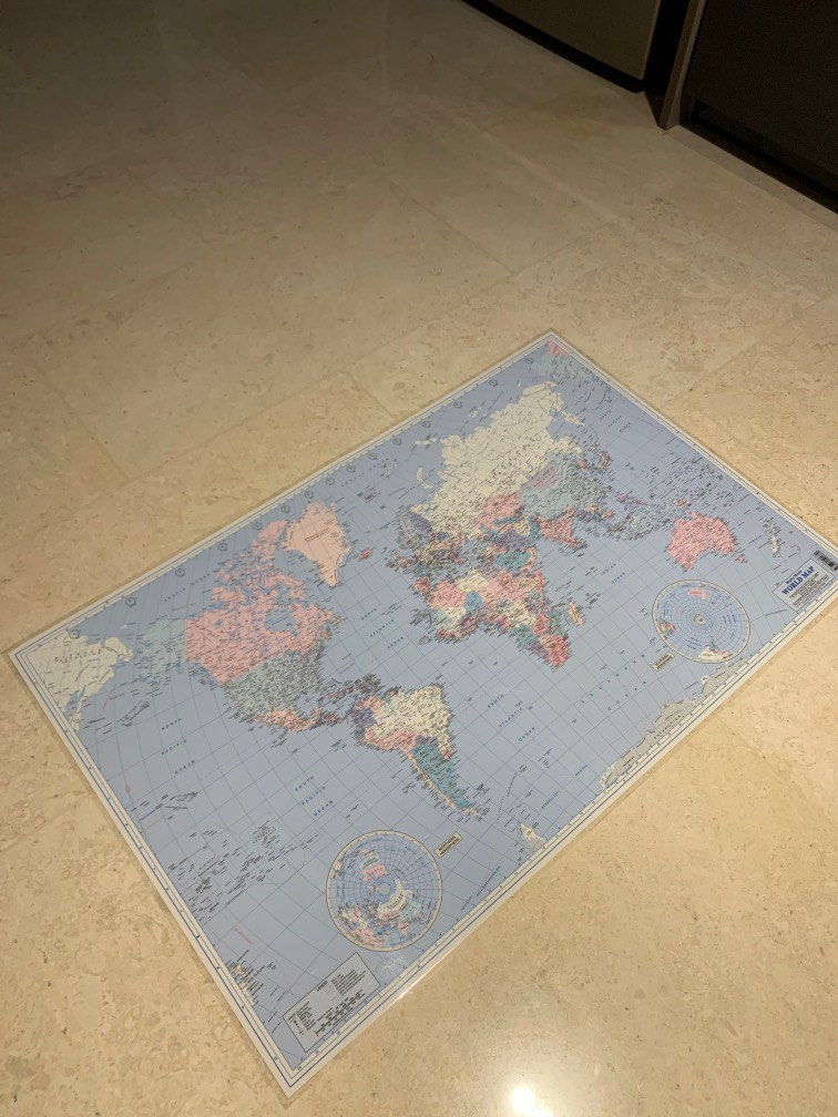 Laminated World Map, Hobbies & Toys, Stationery & Craft, Stationery ...