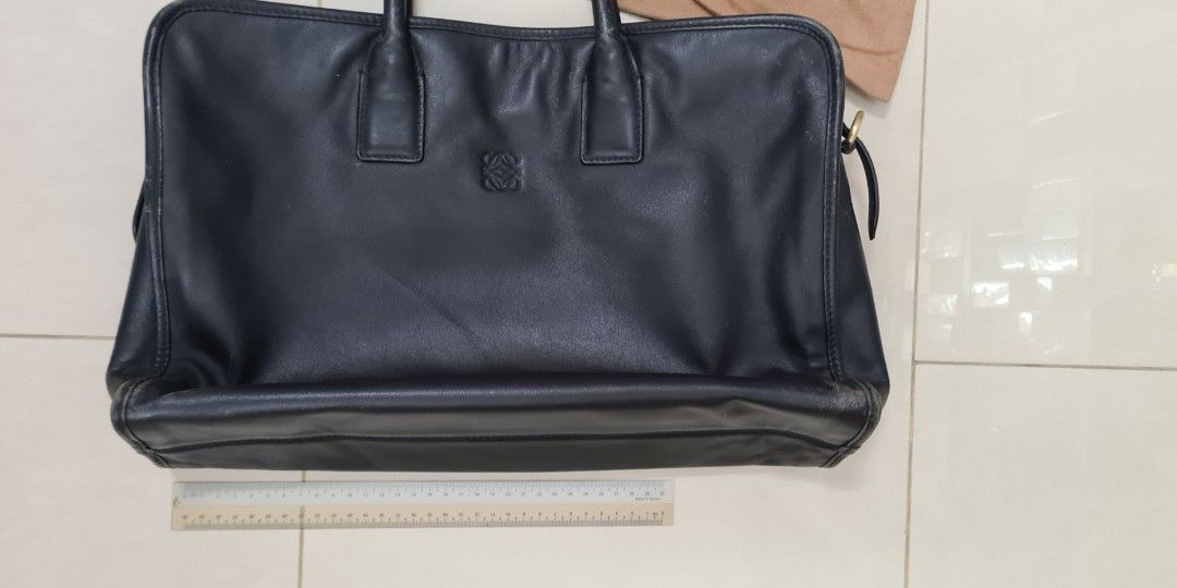 Loewe Black leather Soft Document Bag, Women's Fashion, Bags & Wallets ...