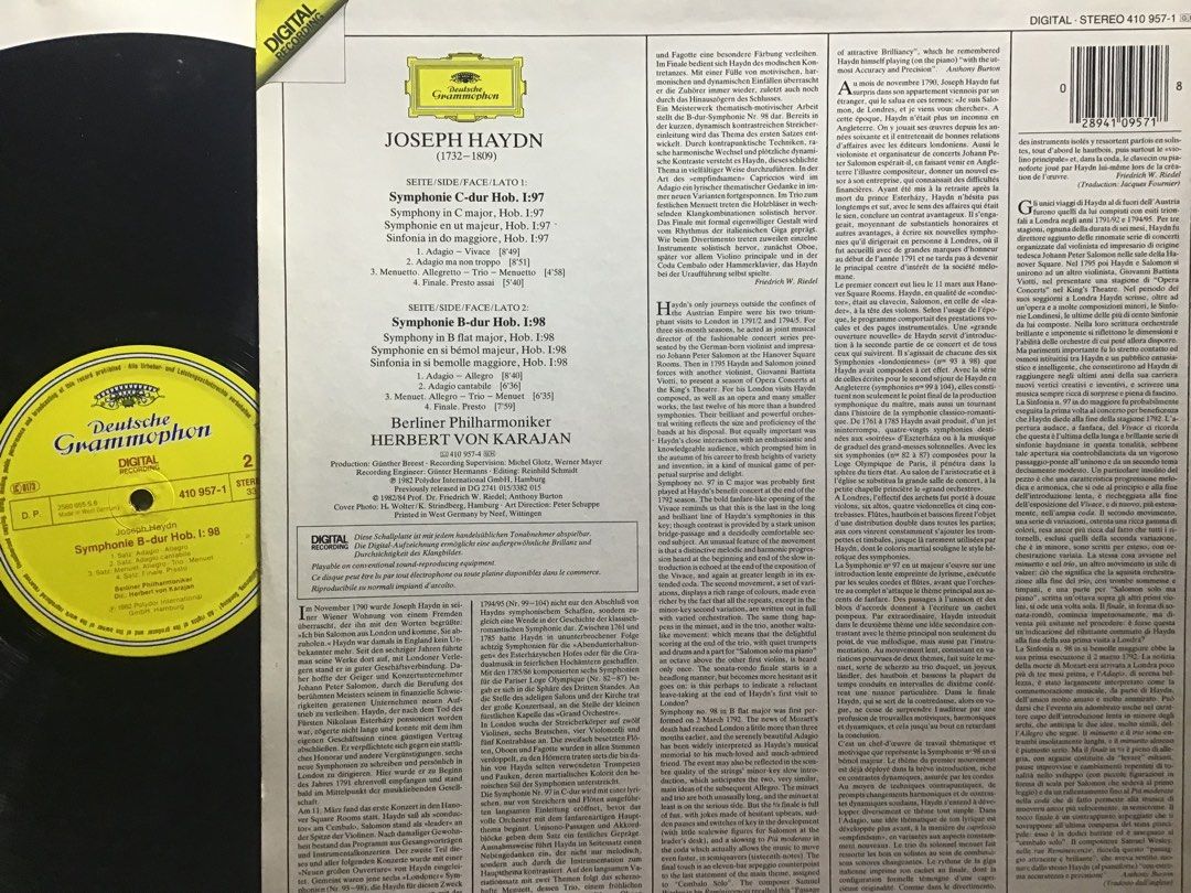 LP Joseph Haydn OOP DEUTSCHE GRAMMAPHON Anubis Piring Hitam Classical ...