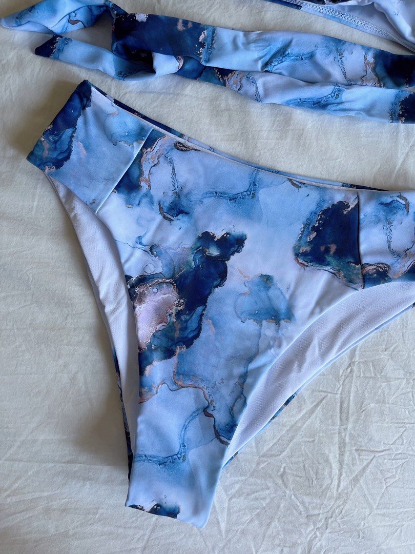 Marble swimsuit monokini bikini, Women's Fashion, Swimwear, Bikinis ...
