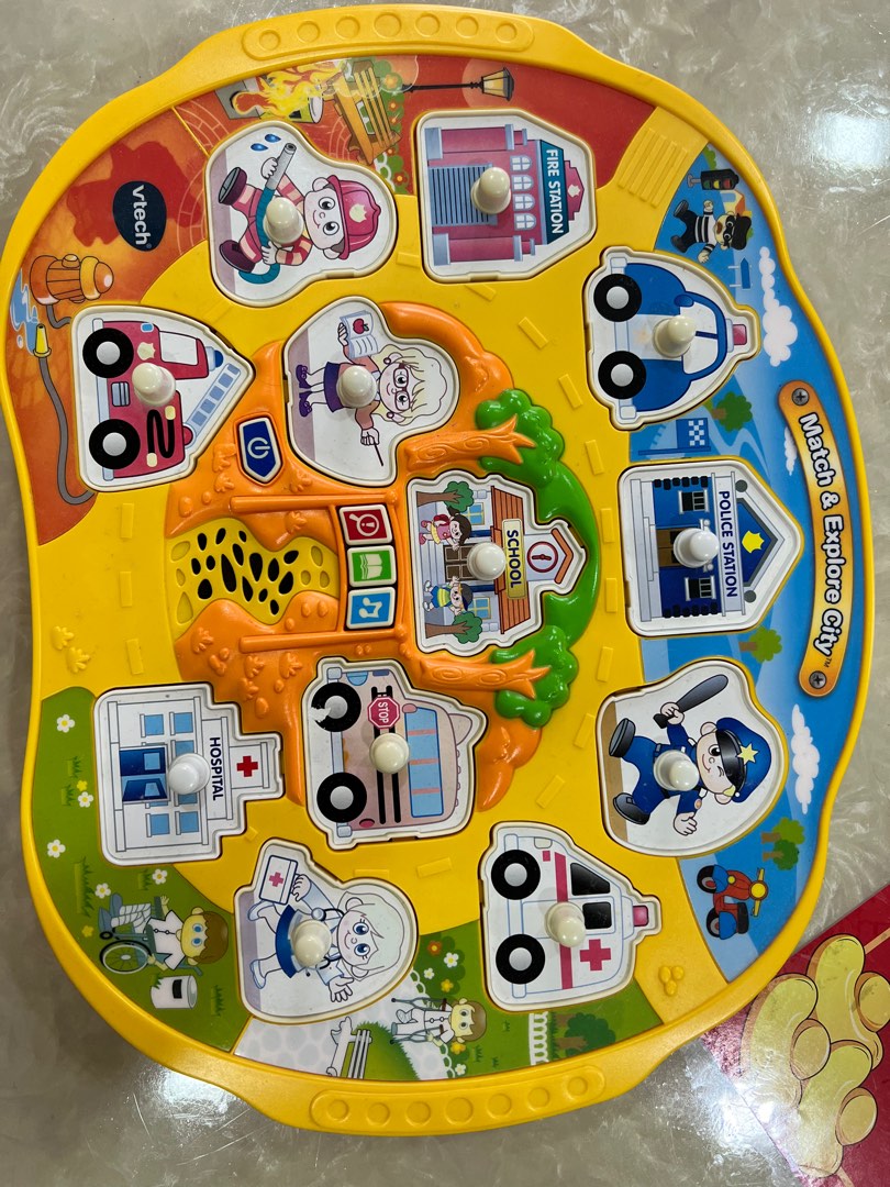 Vtech Match and explore city music puzzle, Babies & Kids, Infant ...