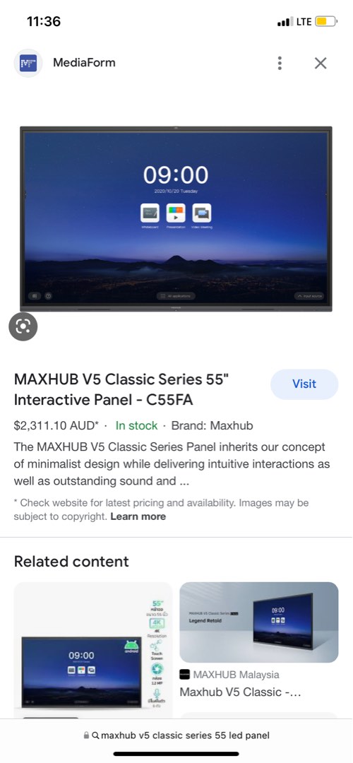 maxhub v5 classic series 55 led panel, 家庭電器, 電視 & 其他娛樂, 電視 - Carousell