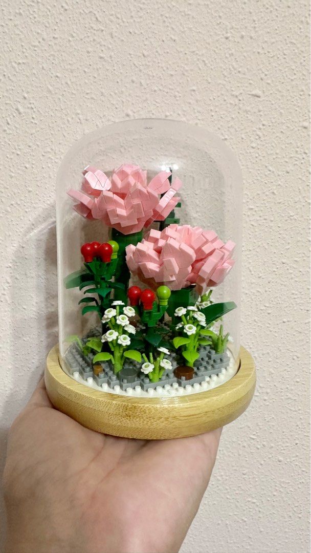 Mini Brick Pink Carnation Flower Bouquet, Hobbies & Toys, Stationery ...