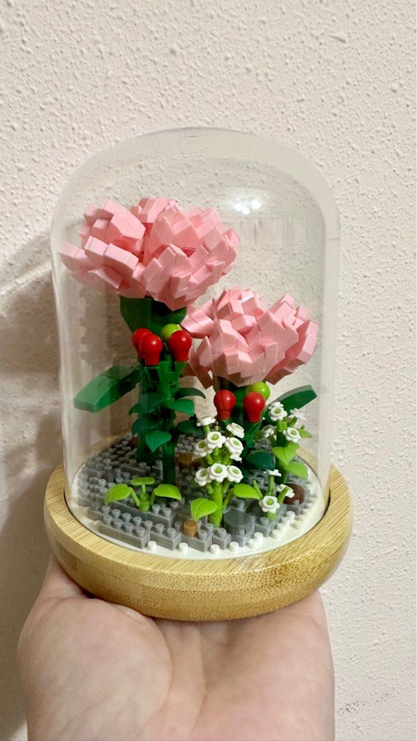 Mini Brick Pink Carnation Flower Bouquet, Hobbies & Toys, Stationery ...