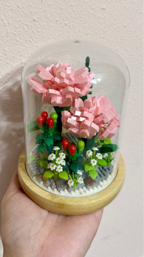 Mini Brick Pink Carnation Flower Bouquet, Hobbies & Toys, Stationery ...