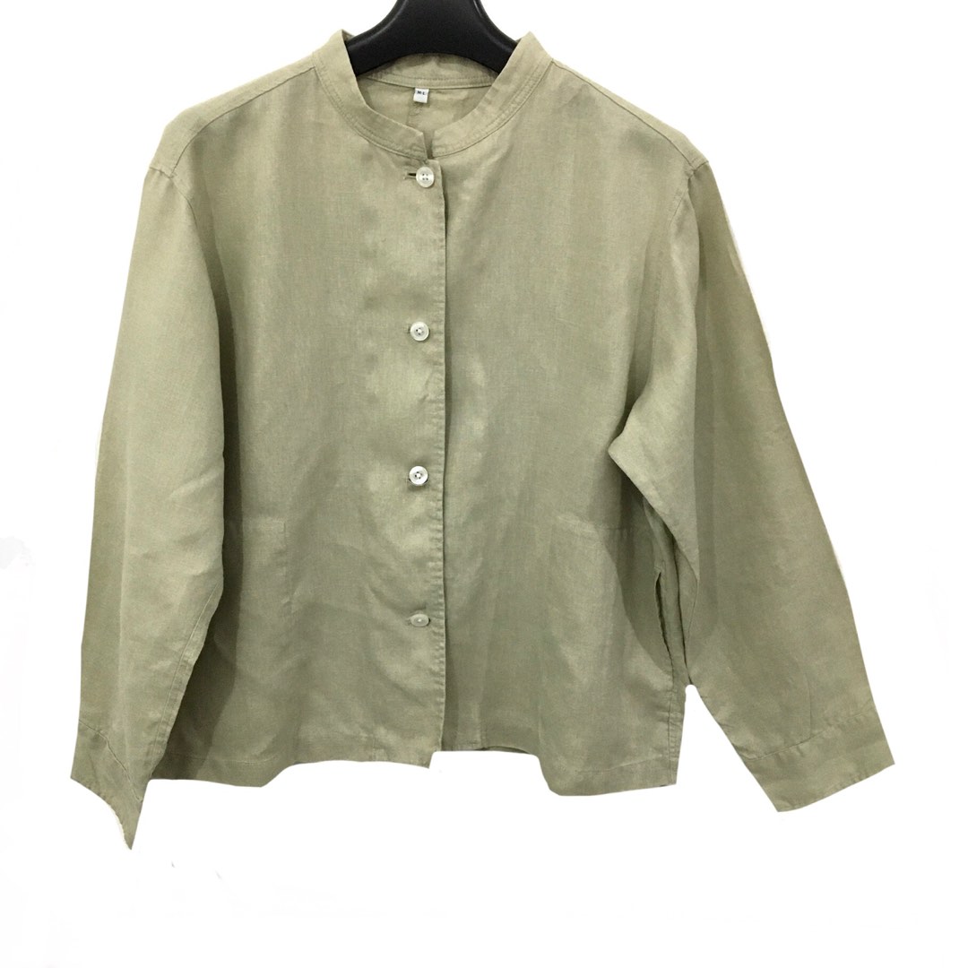 Muji 100% Linen Artisans Minimalist Tops, Women's Fashion, Tops, Shirts ...