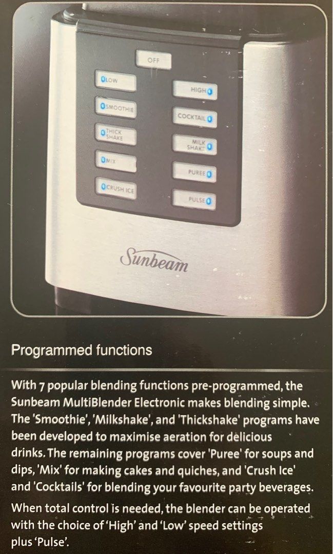 MultiBlender bench blender by Sunbeam, TV & Home Appliances, Kitchen ...