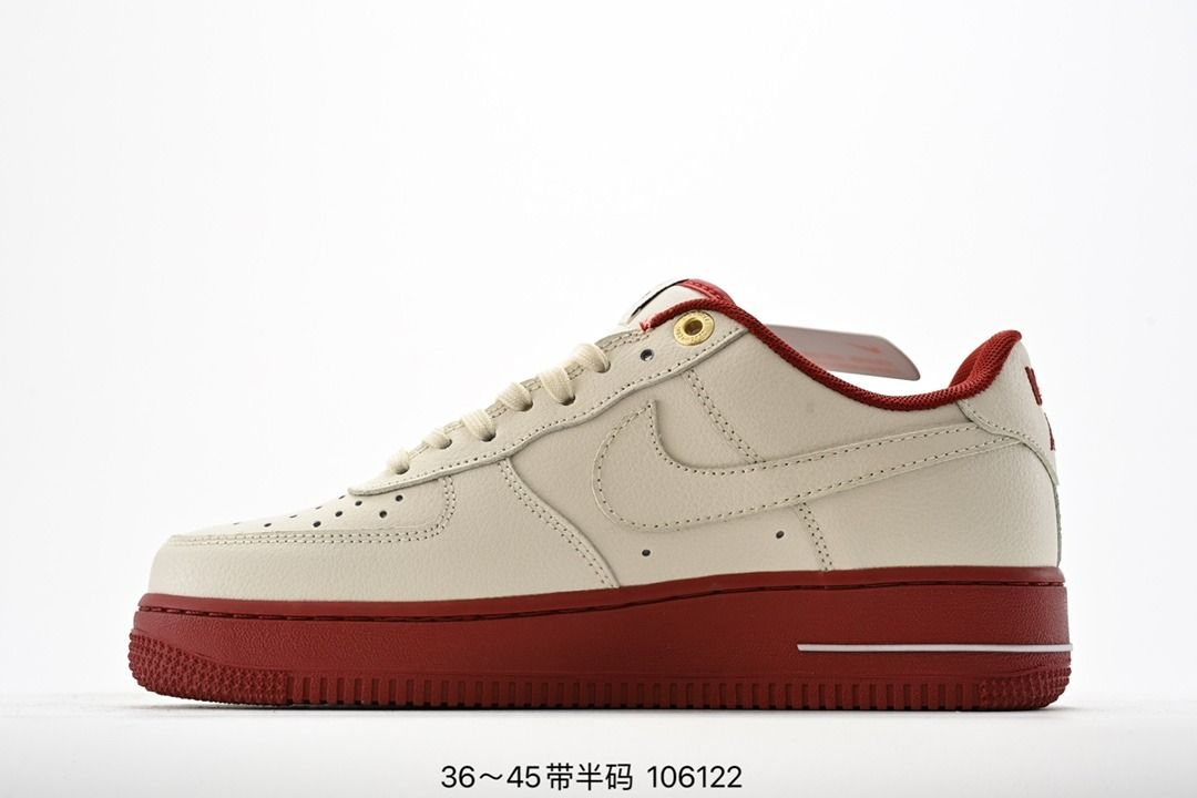 Nike Air Force 1 Low White Wine Red "40th Anniversary", Men's Fashion ...