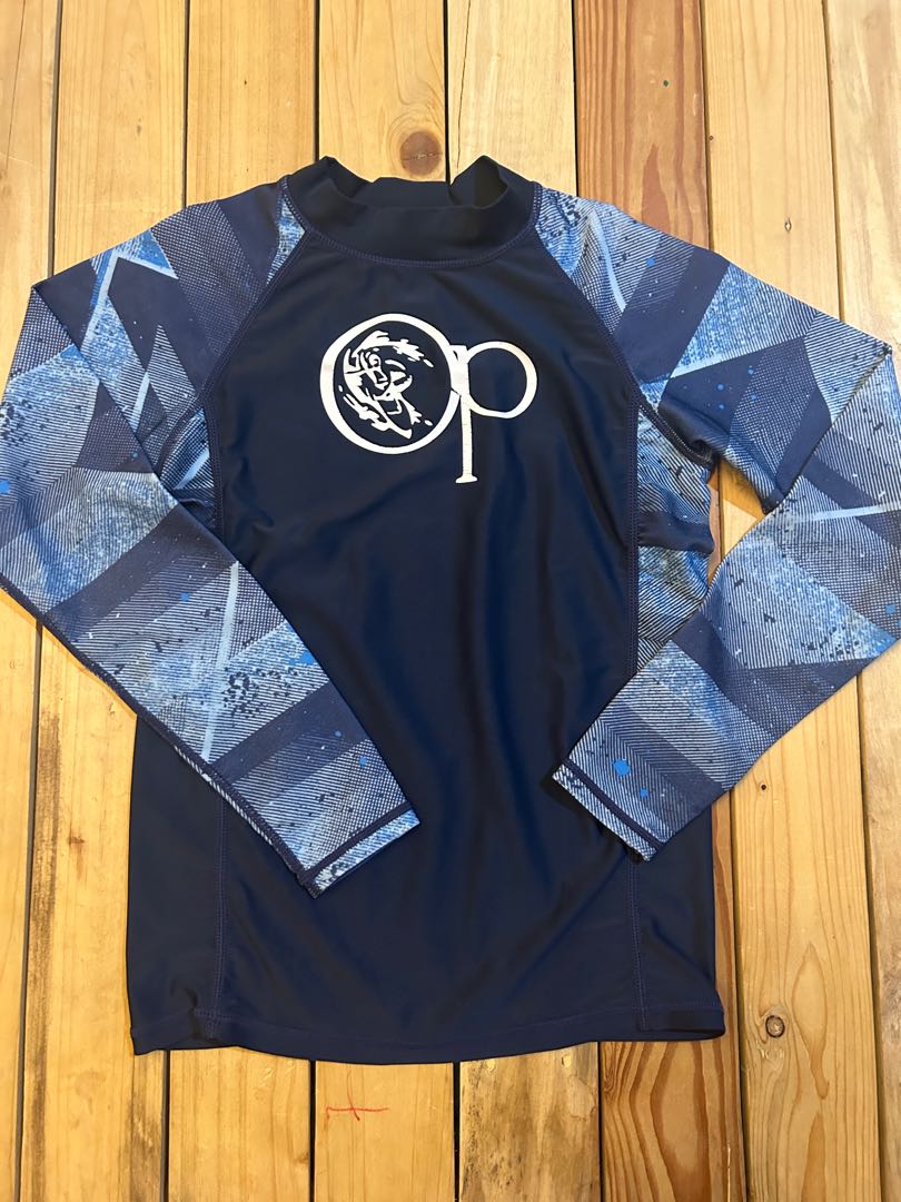 OP blue rash guard, Babies & Kids, Babies & Kids Fashion on Carousell