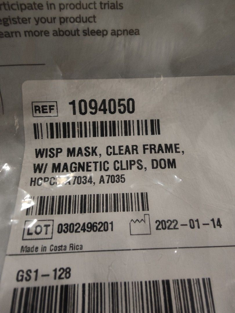 Philips Respironics Wisp Nasal CPAP Mask with Headgear (Clear Frame ...