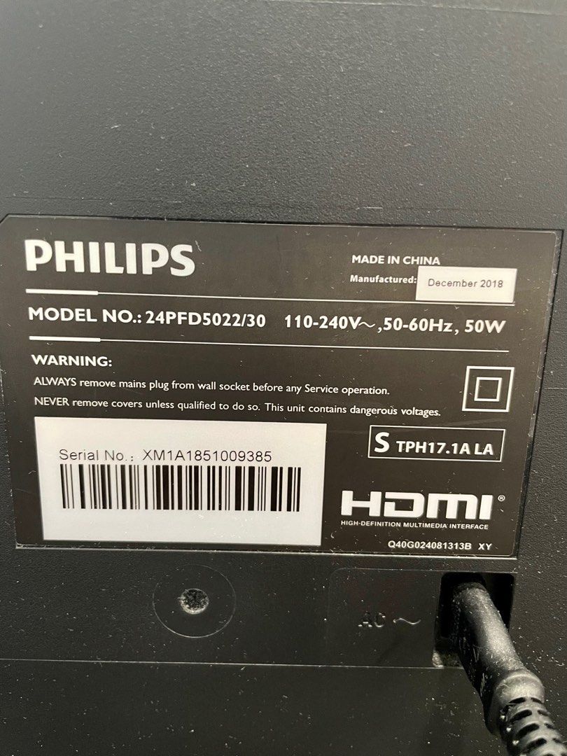 Philips Full HD LED TV 24 inches, TV & Home Appliances, TV ...