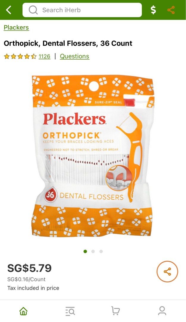 Plackers Orthopick Dental Flossers, Beauty & Personal Care, Oral Care ...