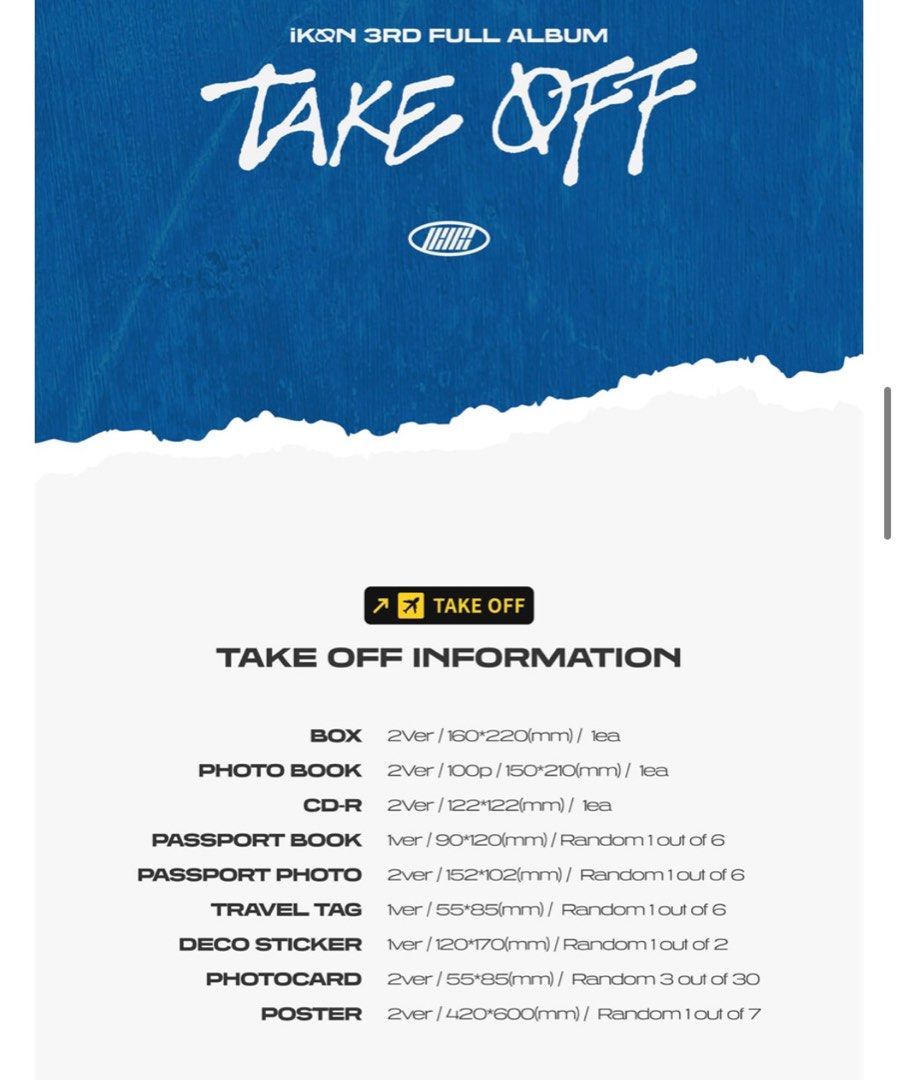 [PO] IKON take off album withmuu pob, Hobbies & Toys, Memorabilia ...