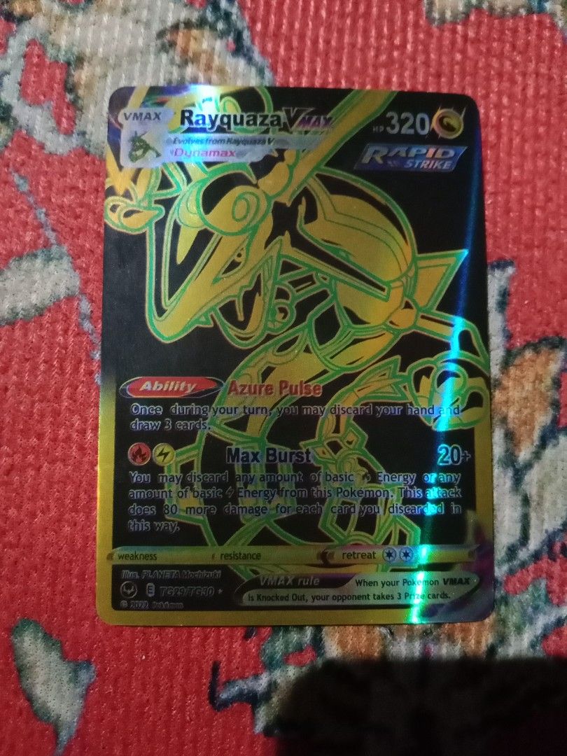 Pokemon card Rayquaza Vmax, Hobbies & Toys, Toys & Games on Carousell