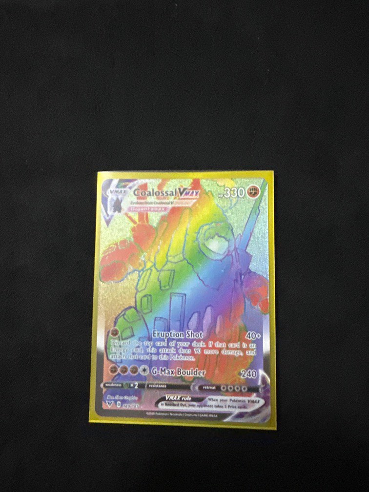 Pokemon Coalossal Vmax Rainbow, Hobbies & Toys, Toys & Games on Carousell