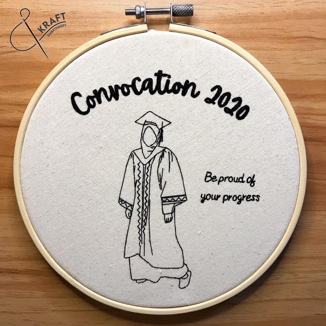 Portrait Embroidery Birthday / Weeding / Graduation Gift, Hobbies ...