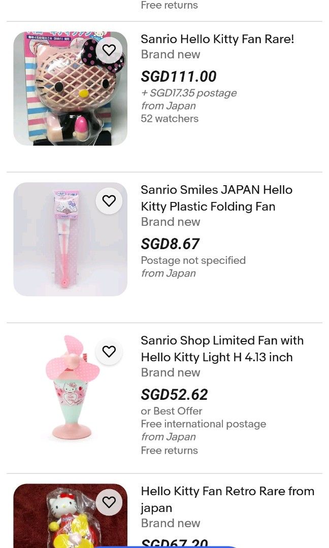 RARE Sanrio Hello Kitty Vintage Rotating Table Fan by Eikoh (Brand New ...