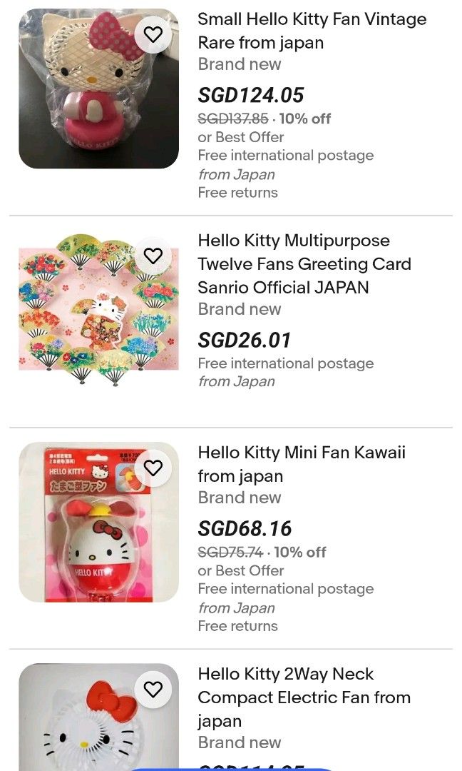 RARE Sanrio Hello Kitty Vintage Rotating Table Fan by Eikoh (Brand New ...