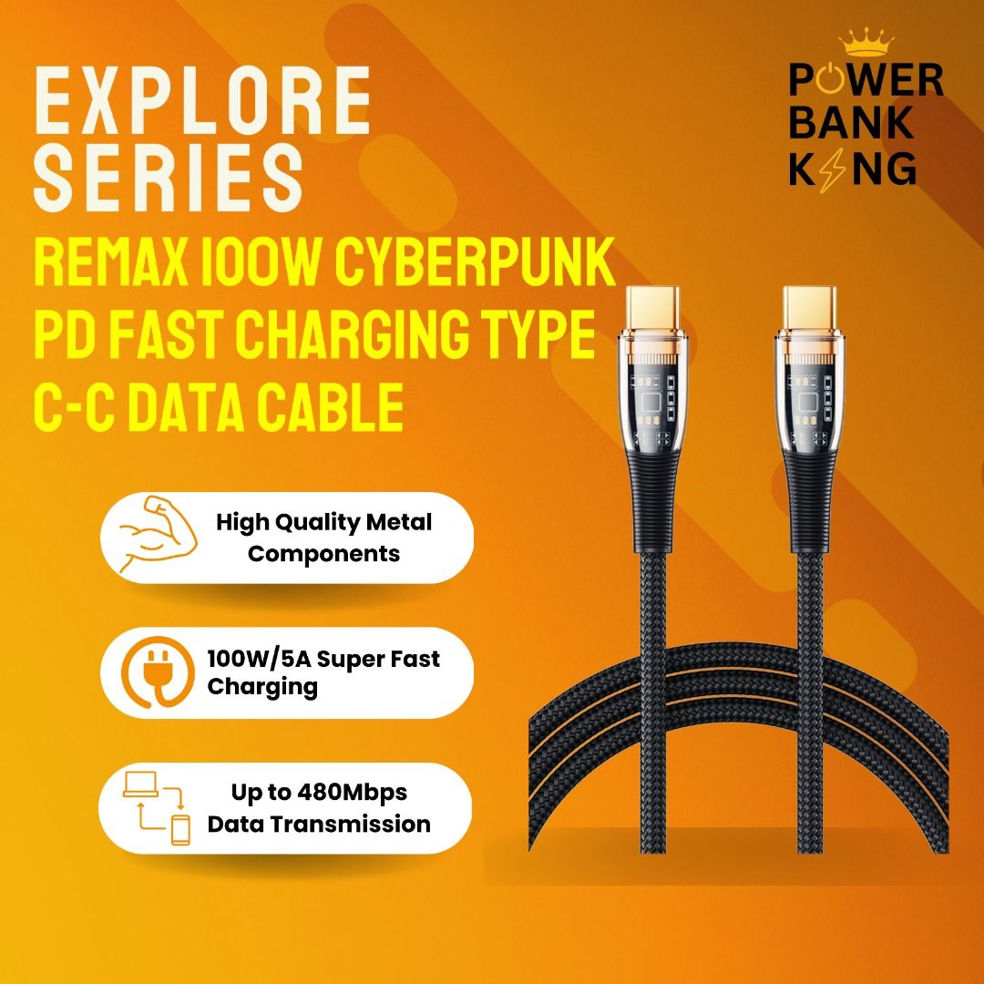 Remax RC-C062 C-C Explore Series 100W Cyberpunk PD Fast Charging Data ...
