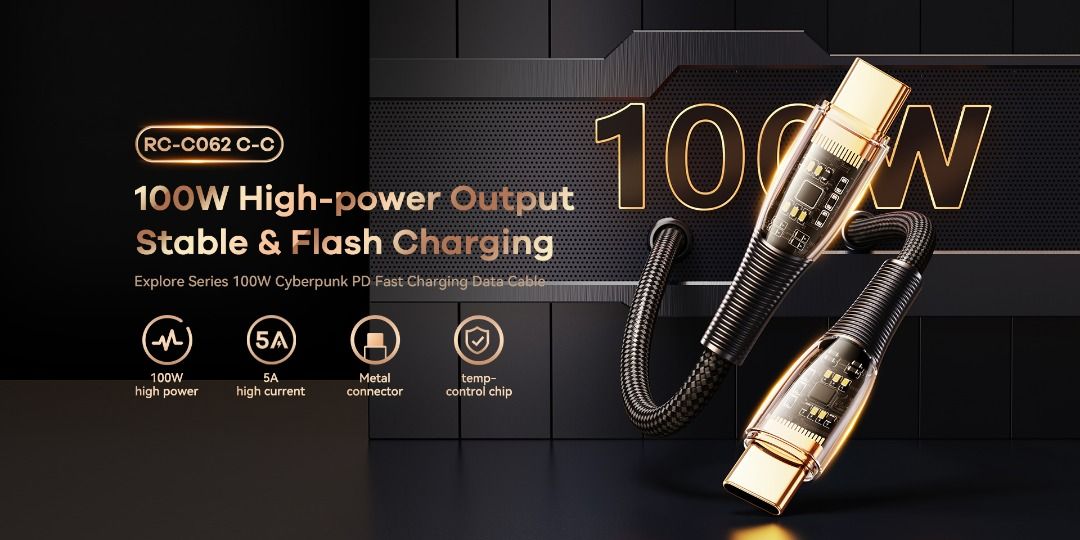 Remax RC-C062 C-C Explore Series 100W Cyberpunk PD Fast Charging Data ...