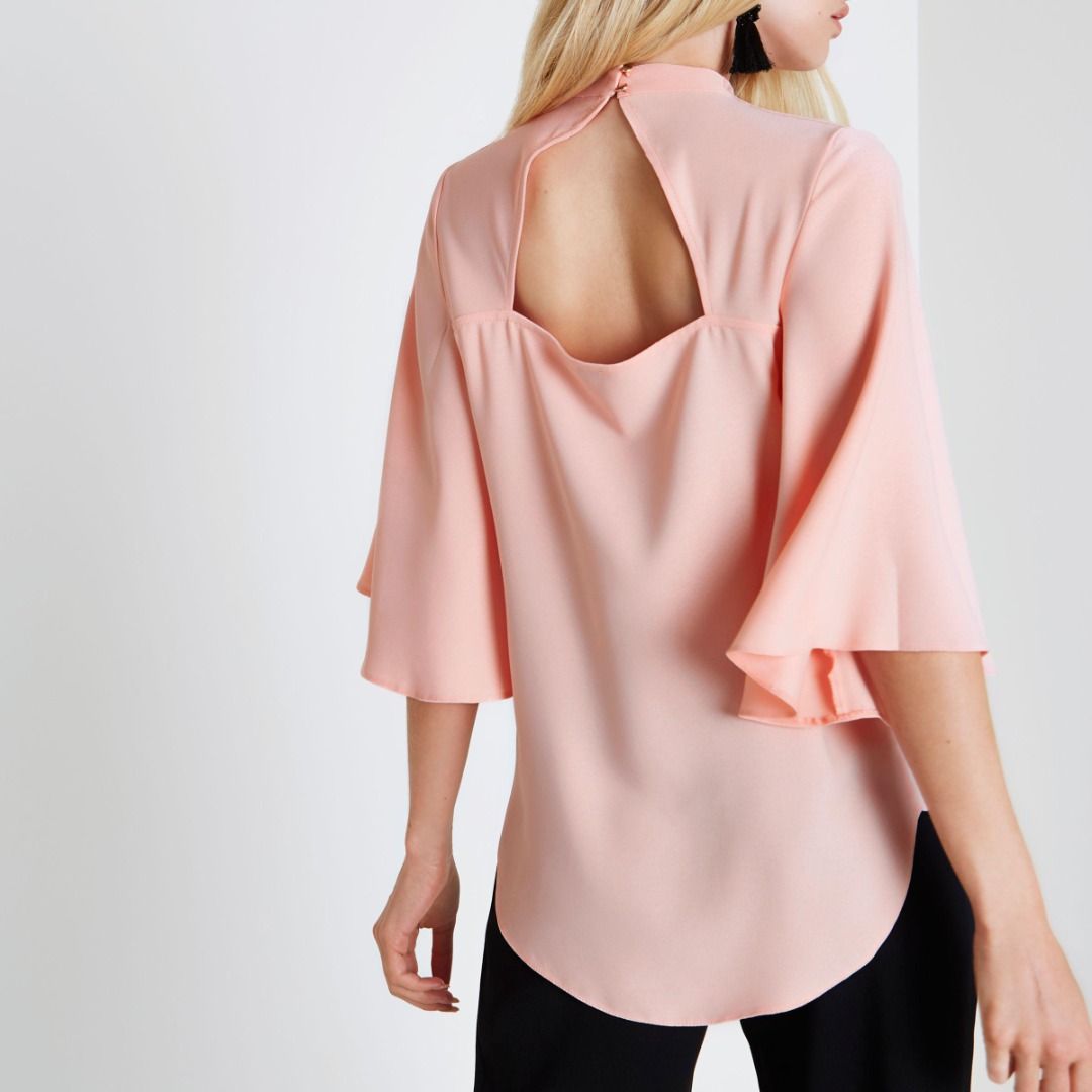 River Island Peach Top with Flattering Sleeves UK8, Women's Fashion ...