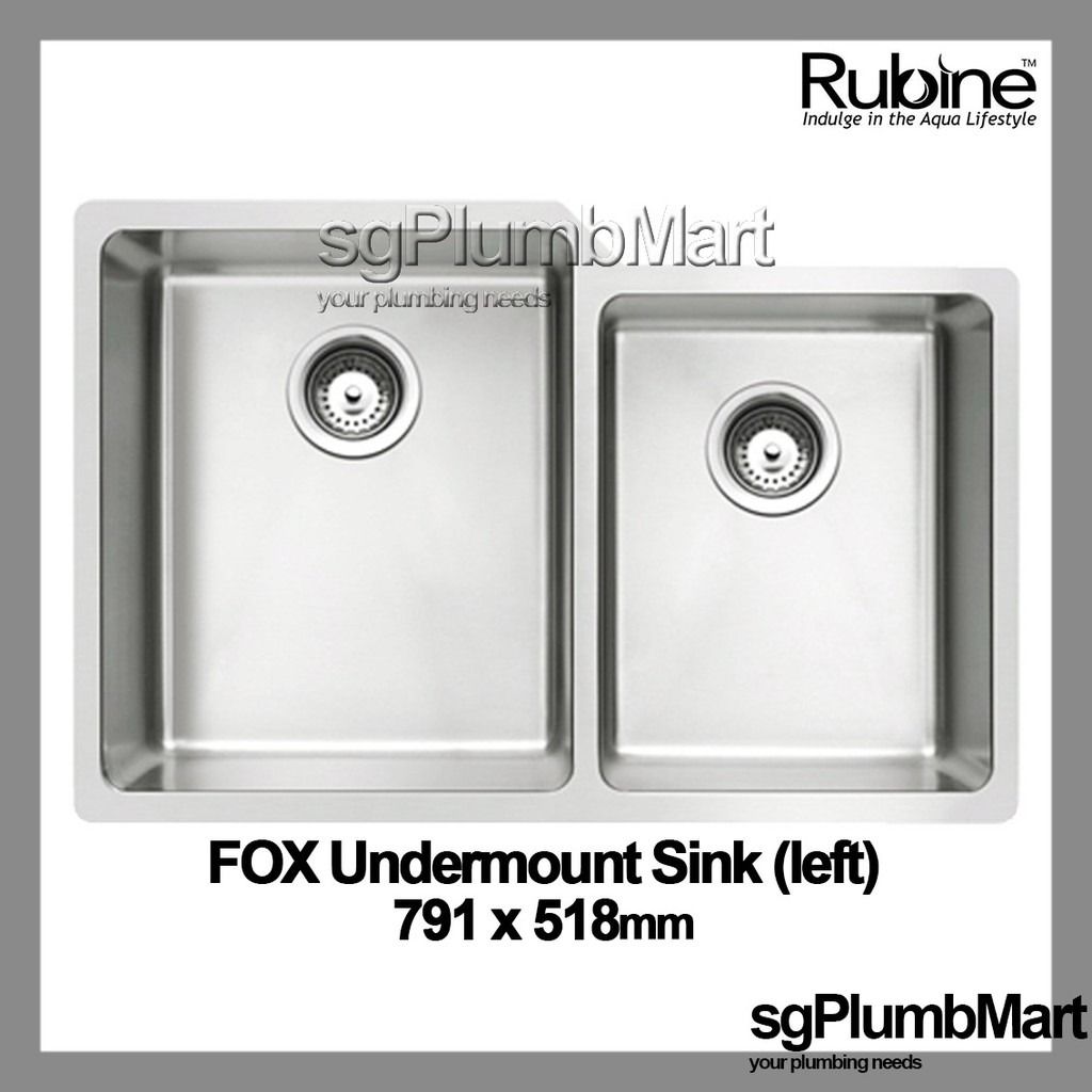 Rubine x sgPlumbMart Fox 860-78L-U Kitchen Sink Stainless Steel Forte ...