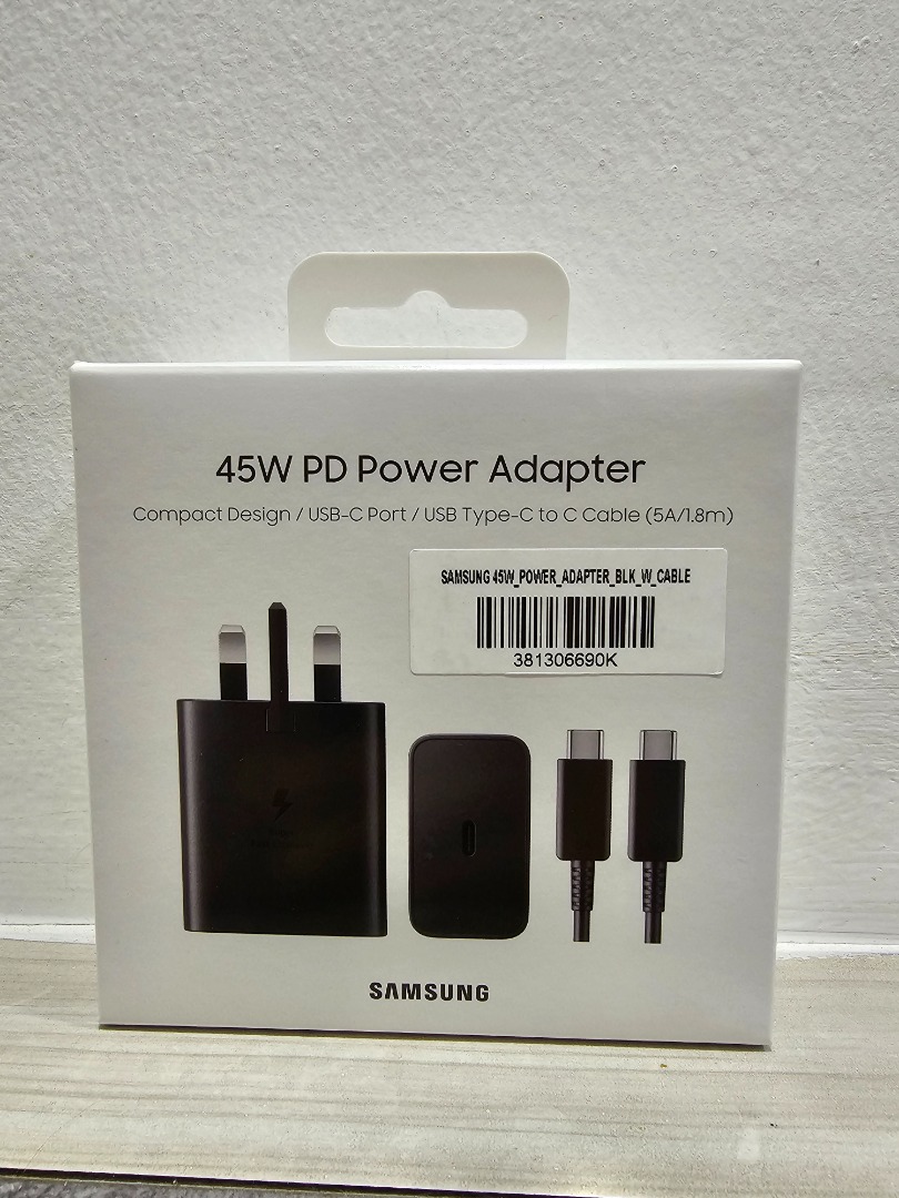 Samsung 45W PD Power Adapter Black, Mobile Phones & Gadgets, Mobile & Gadget Accessories ...