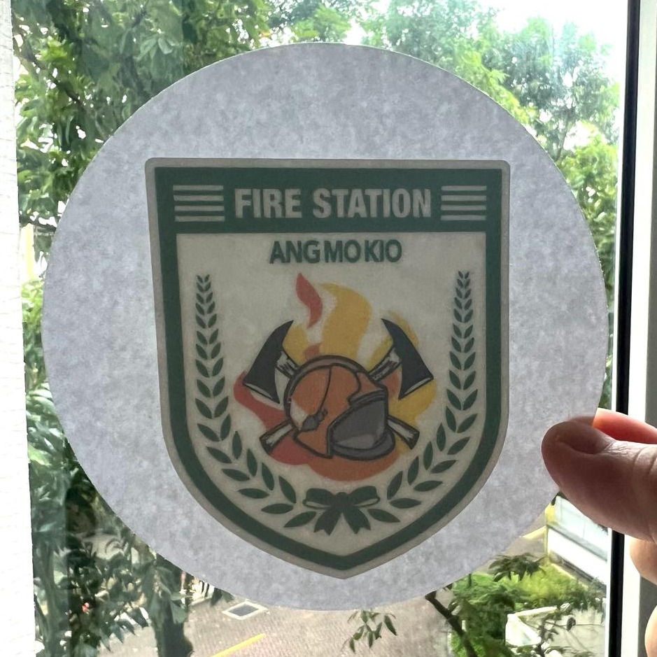 SCDF Ang Mo Kio Fire Station . Static Cling Car Decals . 11cm diameter ...