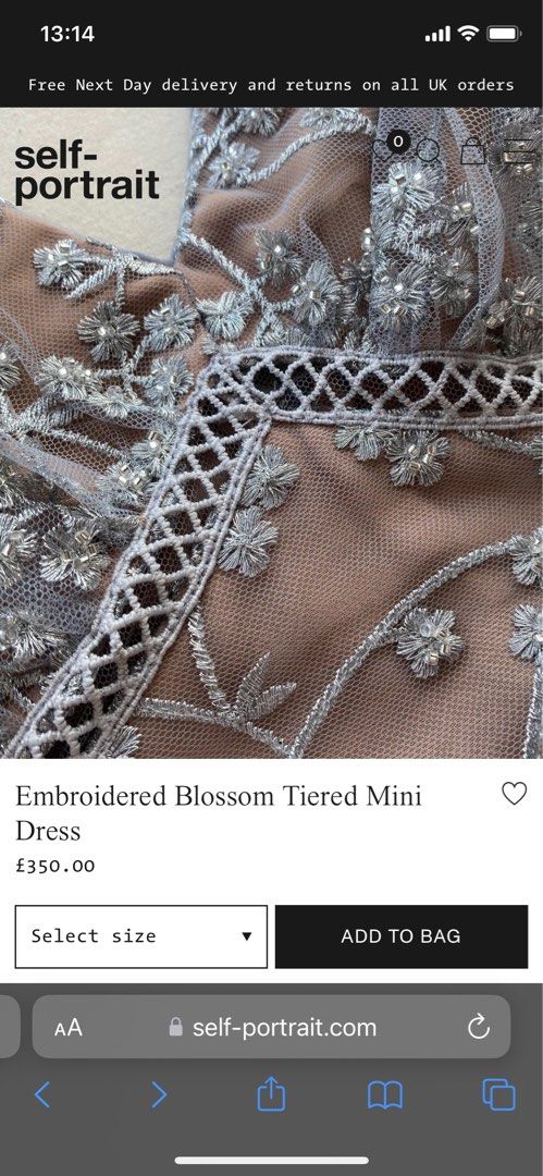 Self-Portrait Embroidered blossom tiered mini dress, Women's Fashion ...