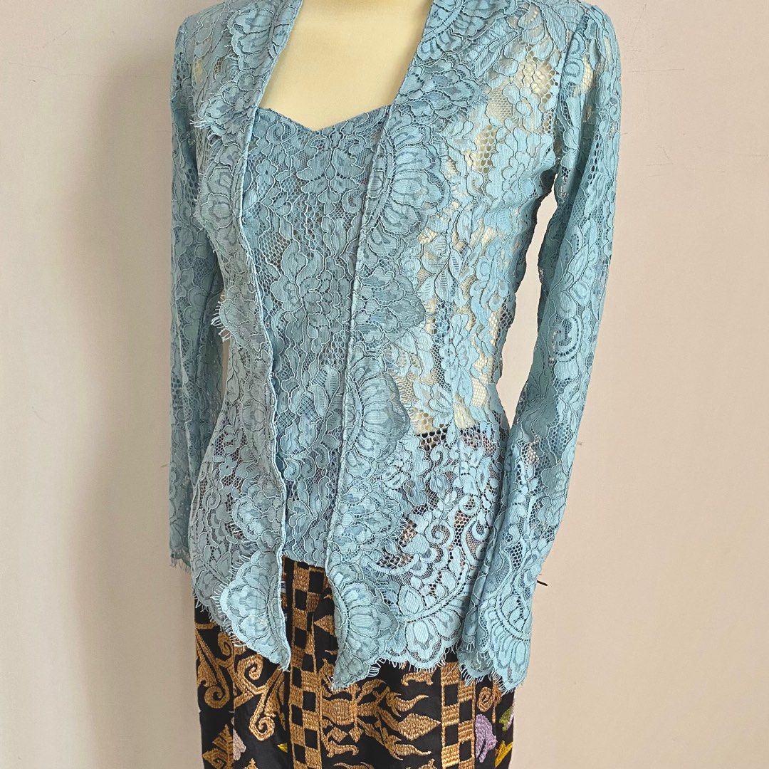 Sewa Kebaya Modern Sage Green Hijau & Pastel Blue Biru Wardah BSD ...