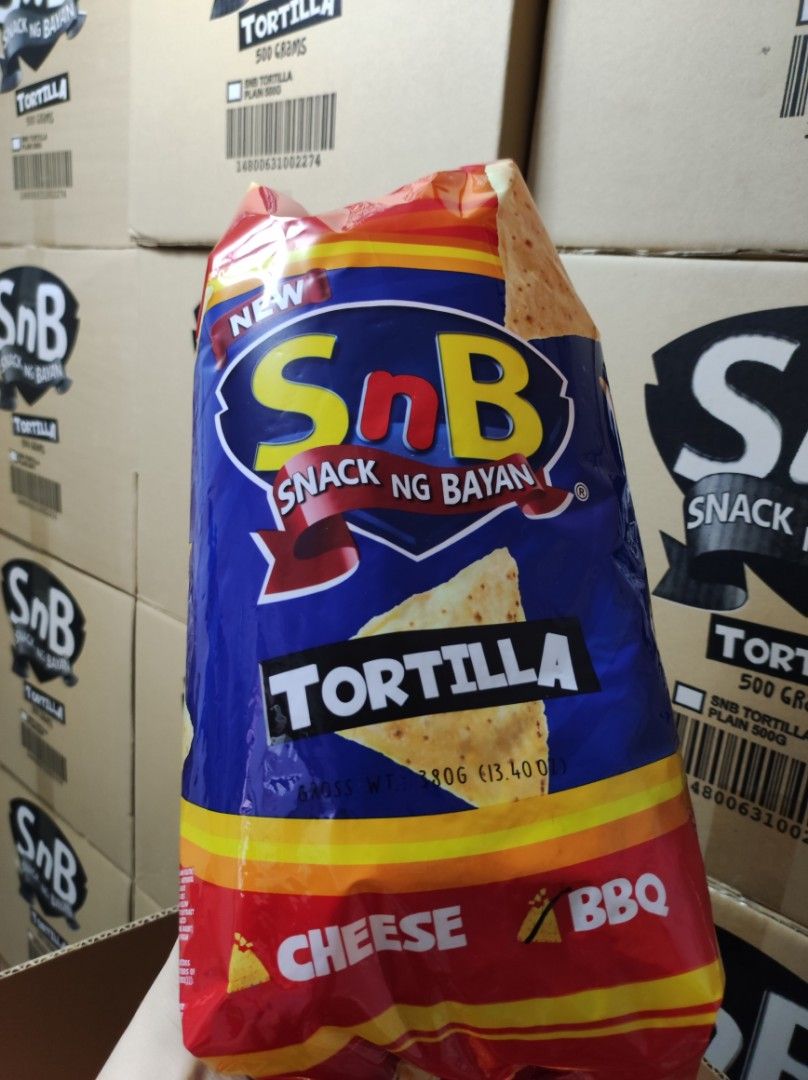 snb tortilla plain bbq cheese flavors, Food & Drinks, Packaged & Instant Food on Carousell