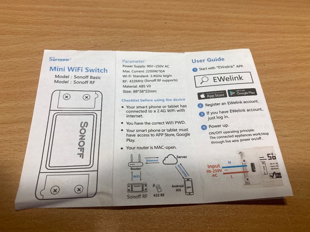 Sonoff Basic WiFi Smart Switch, Furniture & Home Living, Home ...