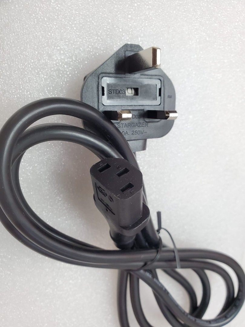 Standard Monitor Power Cord / UK Computer 1.8 meter, Computers & Tech ...