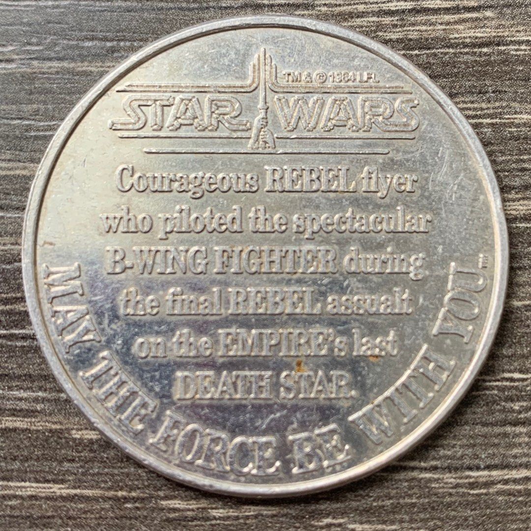 Star Wars Vintage 1983 1984 POTF Power of the Force Coin B-Wing Pilot ...