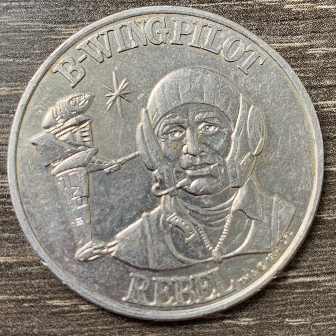Star Wars Vintage 1983 1984 POTF Power of the Force Coin B-Wing Pilot ...