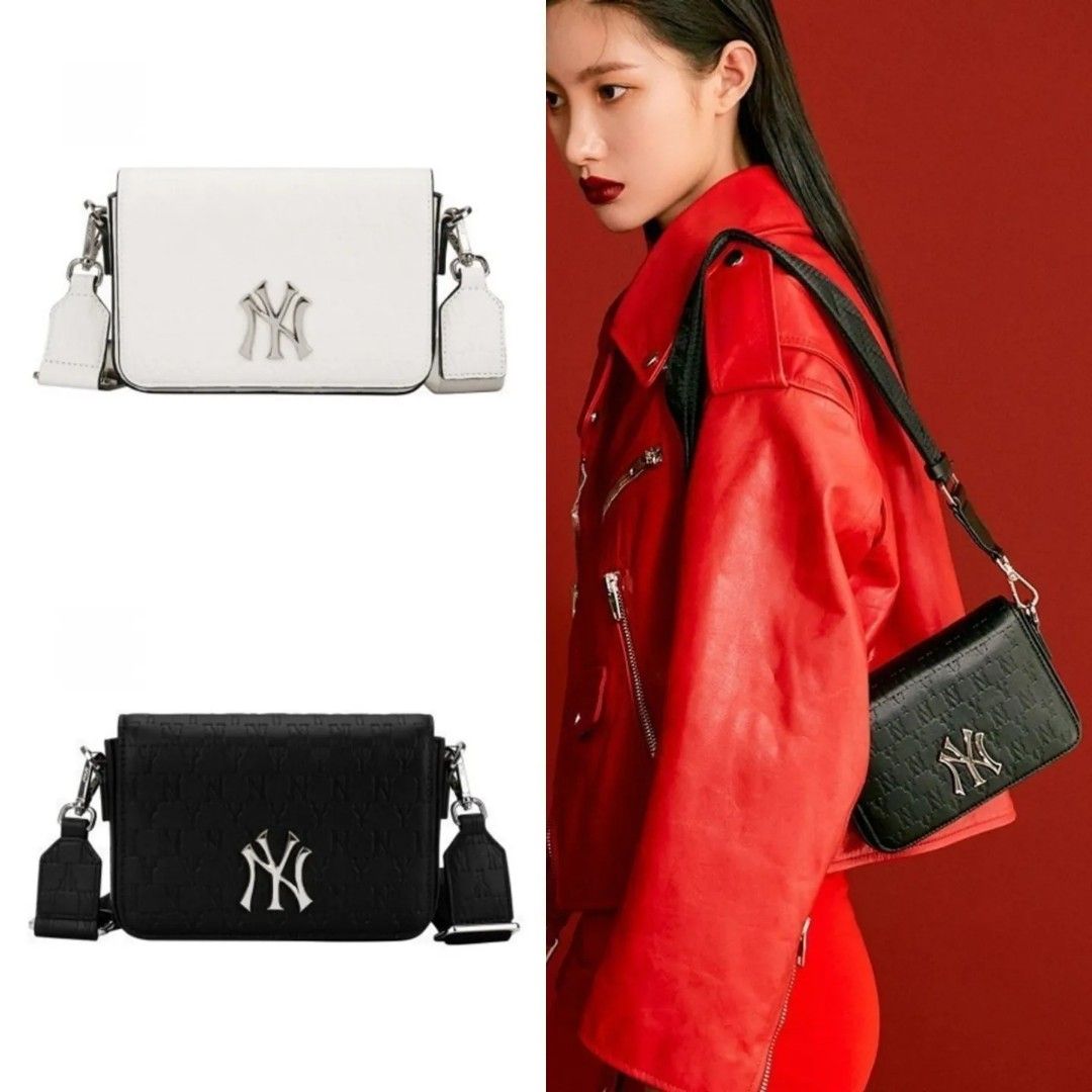 Tas MLB Monogram Yankees Crossbody Bag Wanita Set Box, Barang Mewah ...