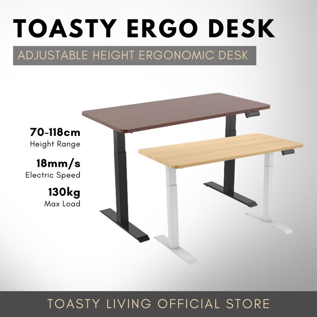 Toasty Ergonomic Motorised Desk Table Office Adjustable Standing Desk ...