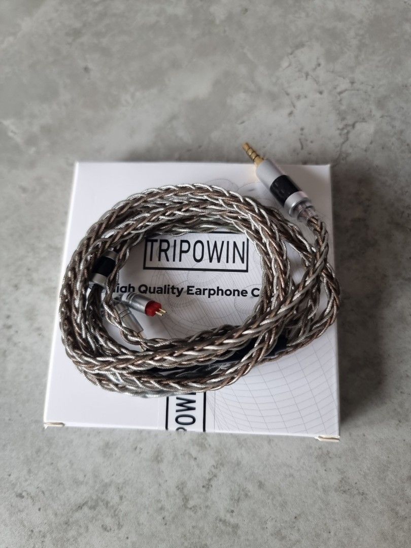 Tripowin C8 8-Core 2 pin 3.5mm IEM Cable with mic, Audio, Portable Audio Accessories on Carousell