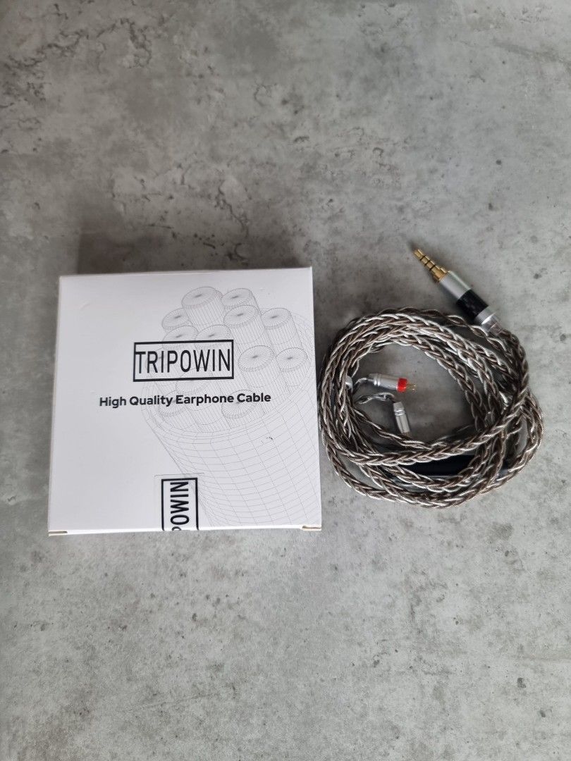 Tripowin C8 8-Core 2 pin 3.5mm IEM Cable with mic, Audio, Portable Audio Accessories on Carousell