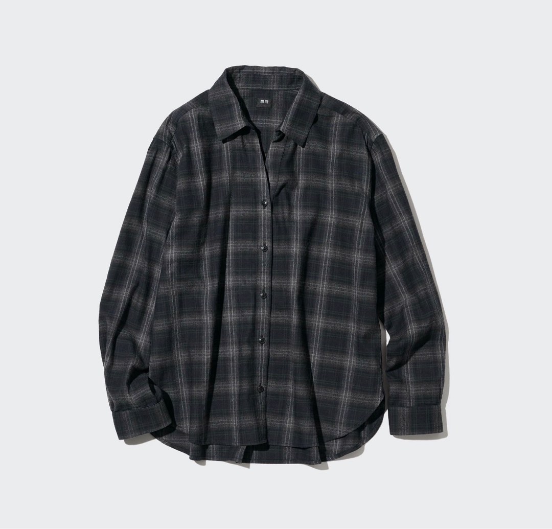 Uniqlo Flannel Shirt, Women's Fashion, Tops, Longsleeves on Carousell