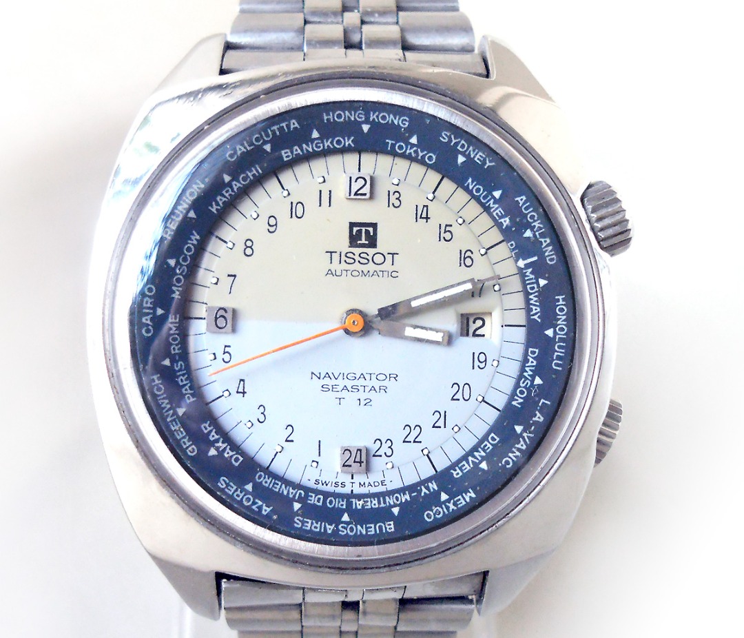 Vintage TISSOT Seastar T-12 NAVIGATOR GMT World Time Watch - Big ...