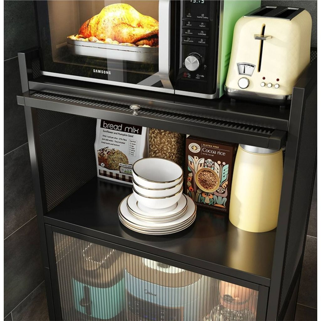 Vonica multi-functional fluted transparent shelf (SELF ASSEMBLY ...
