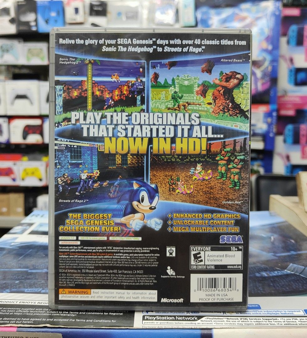 Xbox 360 Sonic's Ultimate Genesis Collection, Video Gaming, Video Games ...