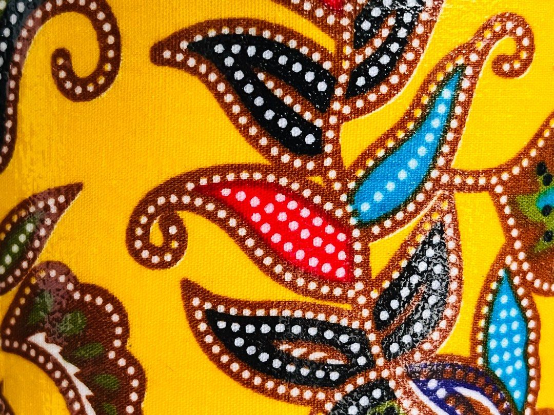 Yellow Floral Batik Plant Pot, Batik Plant Pot, Ceramic Indoor Planters ...