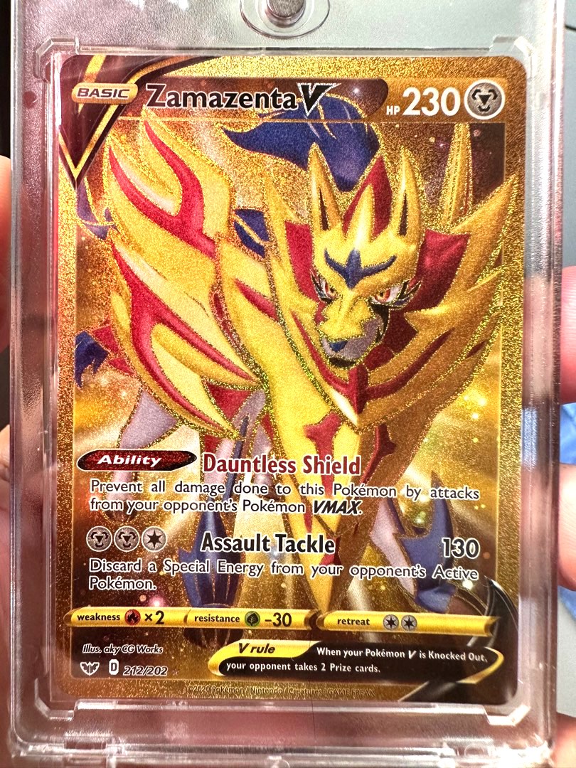 Zamazenta V - gold card, Hobbies & Toys, Toys & Games on Carousell