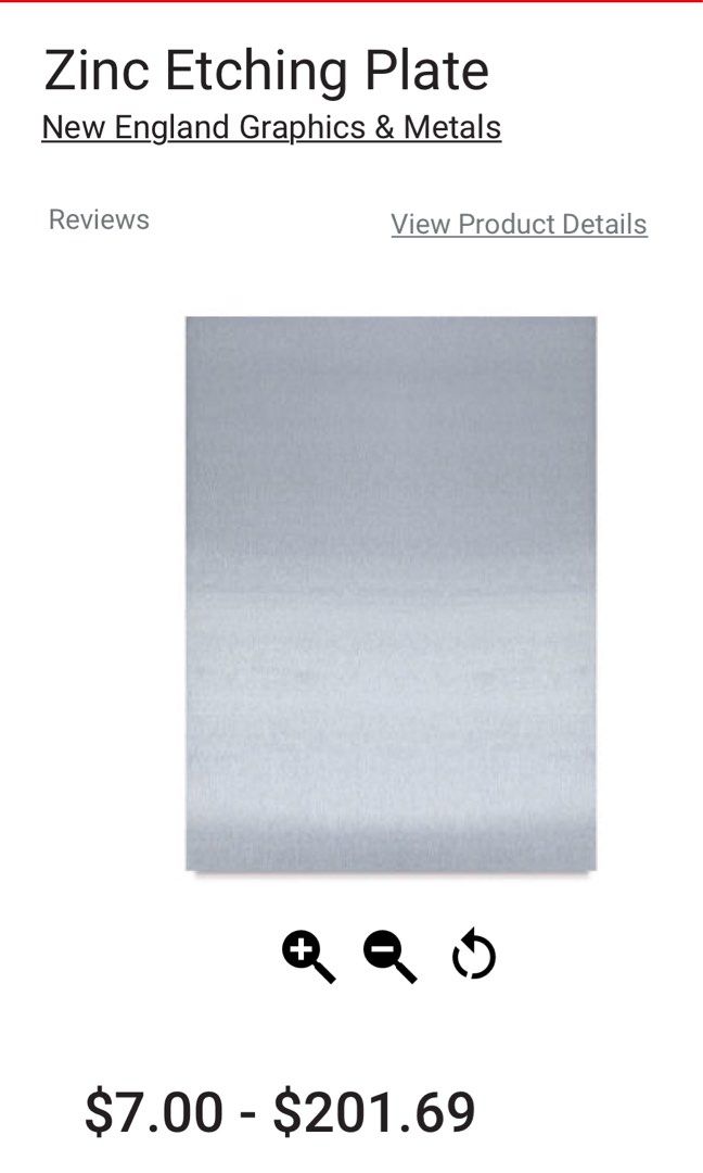 Zinc Etching Plate, Hobbies & Toys, Stationery & Craft, Craft Supplies ...