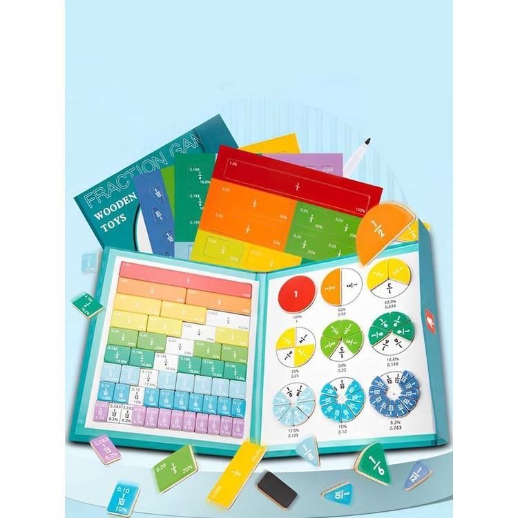 102 Pcs Magnetic Fraction Tiles and Fraction Circles Set with Pen Board ...
