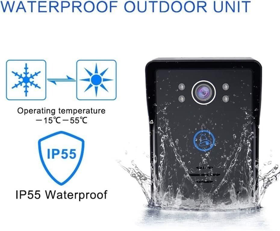 2.4G Wireless Video Door Phone Doorbell Intercom System 7-inch Color ...