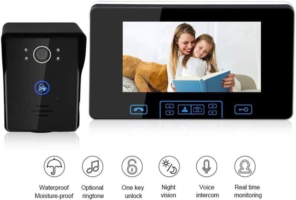 2.4G Wireless Video Door Phone Doorbell Intercom System 7-inch Color ...