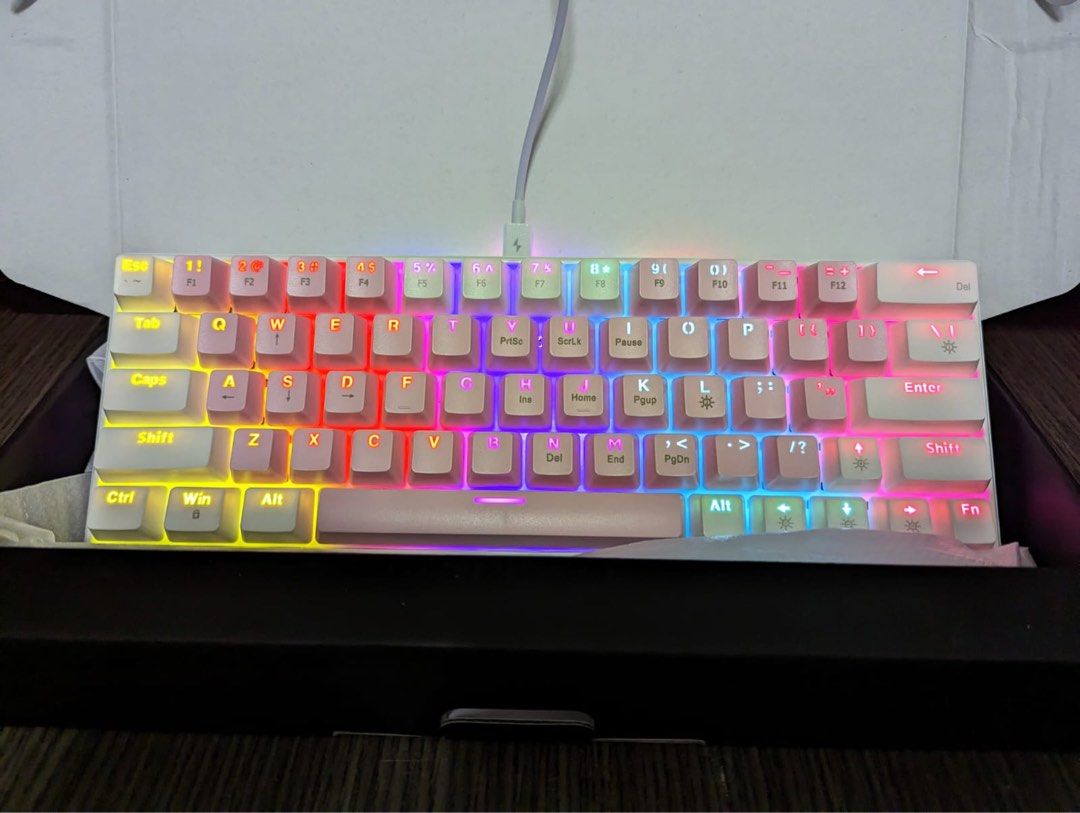 64 Keys Mechanical Keybord Pink / Black, Computers & Tech, Parts ...